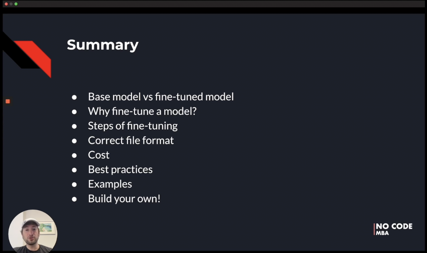 Fine tuning with OpenAI - No Code MBA